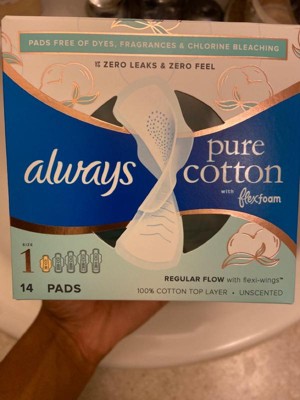 Always Extra Heavy Overnight Pure Cotton Pads With Wings - Size 5 ...