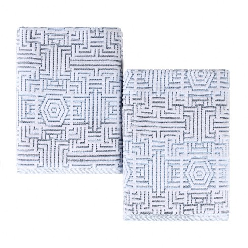 Cotton Modern Geometric Jacquard Soft Highly-absorbent Bath Sheet Set ...