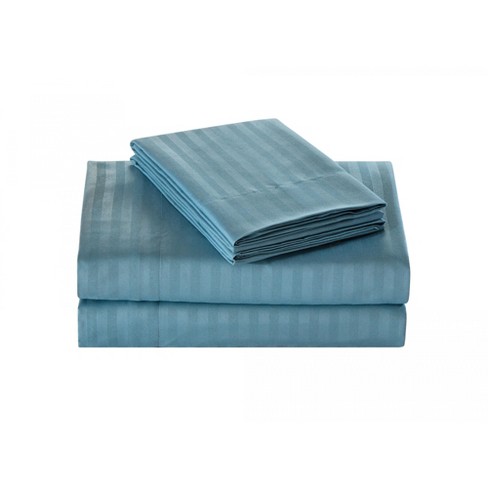 1800 Series Embossed Striped Wrinkle Resistant Sheet 4pc Set Queen ...