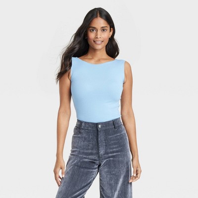 Women's Fitted Tank Top - Universal Thread™ Sky Blue L : Target