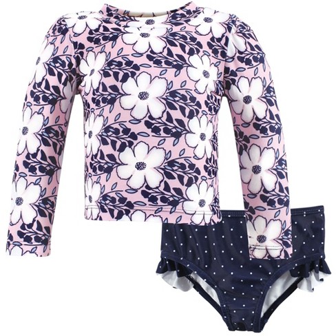 Hudson Baby Girls Swim Rashguard Set, Leafy Cosmos : Target