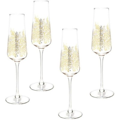 Portmeirion Sara Miller London 9 Ounce Champagne Flutes, Set Of 4, : Target