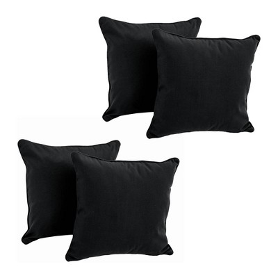 18-inch Double-corded Solid Twill Square Throw Pillows With Inserts ...