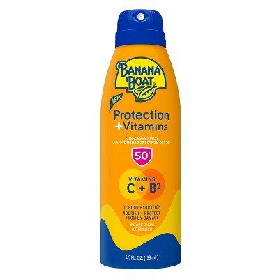 Banana Boat Protect Plus Vitamins Sunscreen Spray - Spf 50 - 4.5 Fl Oz ...