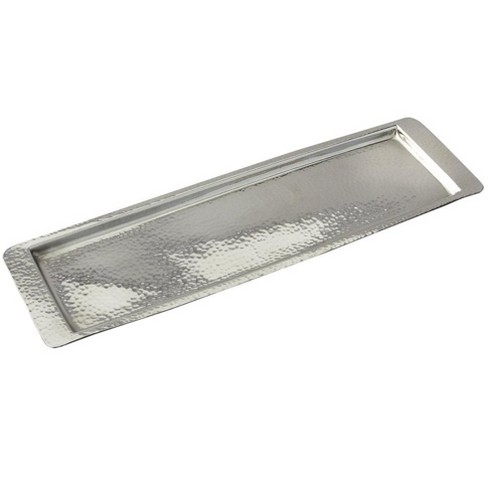 Jiallo Stainless Steel Hammered Rectangular Tray 17.75"l X 5.5" W : Target