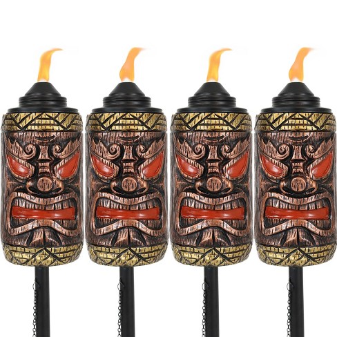 Sunnydaze Outdoor 3-in-1 Adjustable Height Tiki Face Patio And Lawn ...