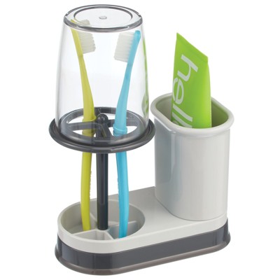 Mdesign Plastic Bathroom Toothbrush, Toothpaste Stand Holder : Target