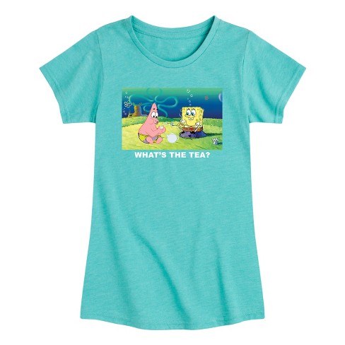 Spongebob Squarepants What's The Tea Fitted Short Sleeve Graphic T ...