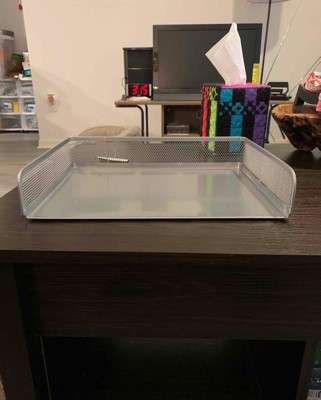 Mesh Stacking Letter Tray With Wide Side Opening Silver - Brightroom ...