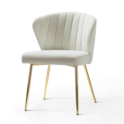 Velvet Accent Side Chair With Tufted Back | Karat Home - Ivory : Target