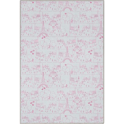 Well Woven Miraculous Ladybug Paris Streets White Ivory Pink Area Rug ...