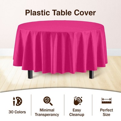 Crown Display Premium Quality Plastic Tablecloth 84 Inch. Round- Hot ...