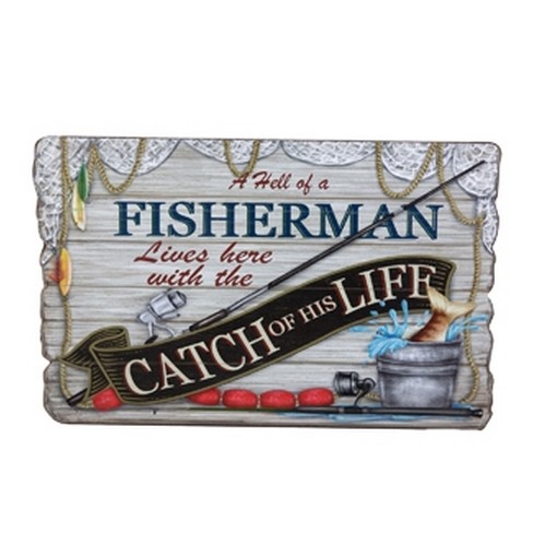 Beachcombers Fisherman/best Catch Sign 19 X 11.75 X 0.25 Inches. : Target