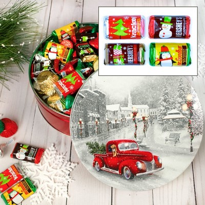 104 Pcs Christmas Gift Tin With Hershey's Holiday Chocolate Candy Mix ...