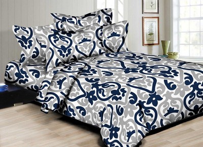 Superity Linen 180tc: Dimensional Design Blue - 4 Pc Linen Set- Queen ...