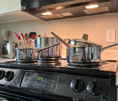 12pc Stainless Steel Cookware Set With 6pc Pan Protectors Silver ...