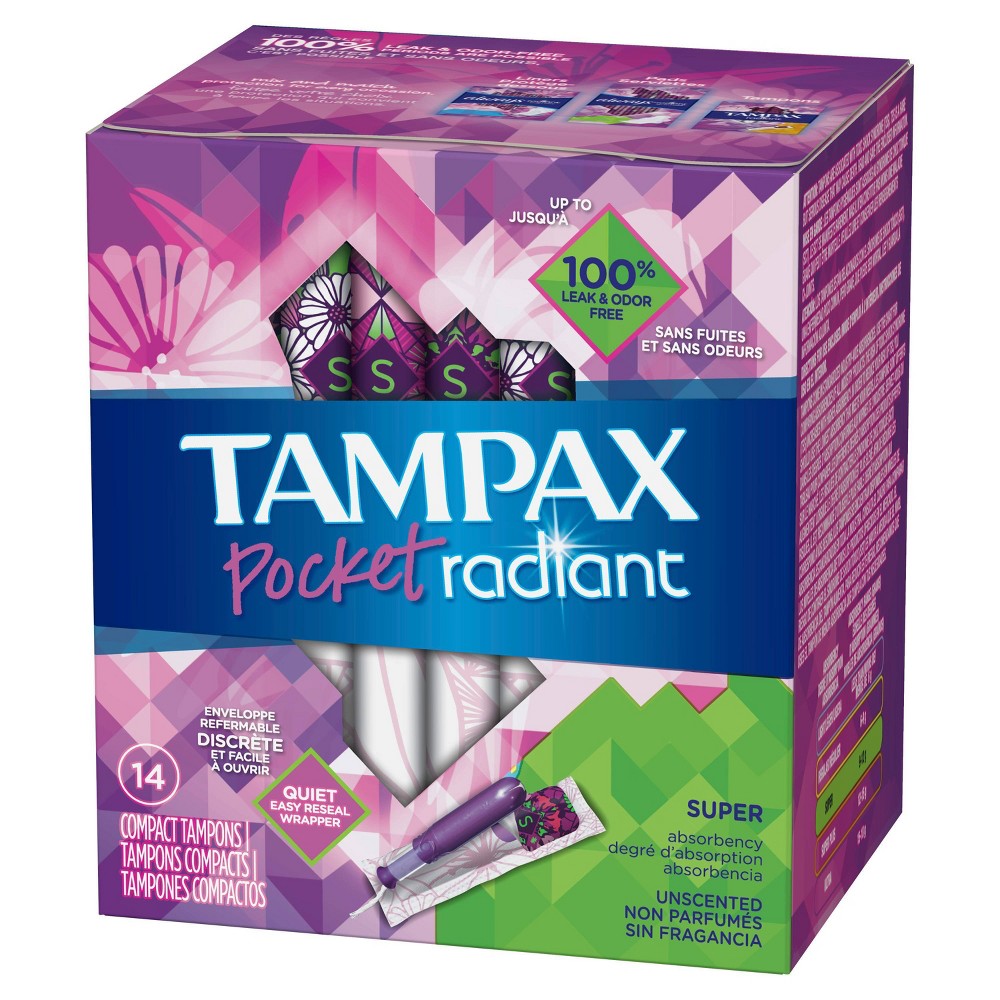 UPC 073010713185 - Tampax Pocket Radiant Tampons with Leak Guard Braid ...
