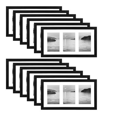 Americanflat Collage Picture Frame In Black With Three Displays Of 4" X ...