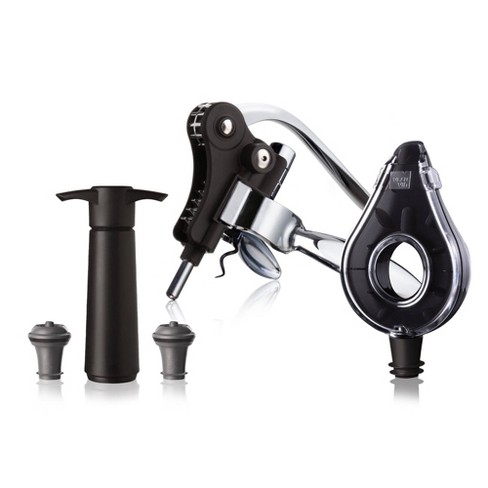 Vacu Vin Set Of 5 Air Deluxe Wine Set Black : Target