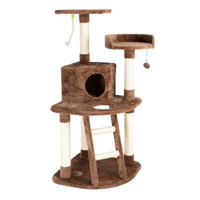 Pet Adobe 3-tier Cat Tree - Multilevel Cat Tower With Condo And ...