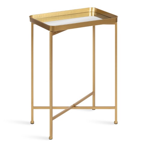 Kate And Laurel Celia Rectangle Metal Side Table, 18x12x26, Gold : Target