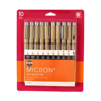 3pk Micron Archival Ink Multi-size Tip Pen Set - Black: Pigma Micron ...
