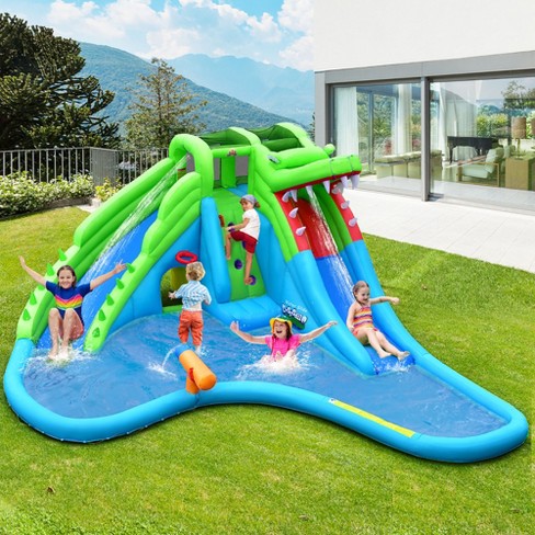 Costway Inflatable Water Slide Kids Bounce Castle Splash Pool Blower ...