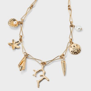 Sealife Charm Twisted Chain Necklace - A New Day™ Gold : Target