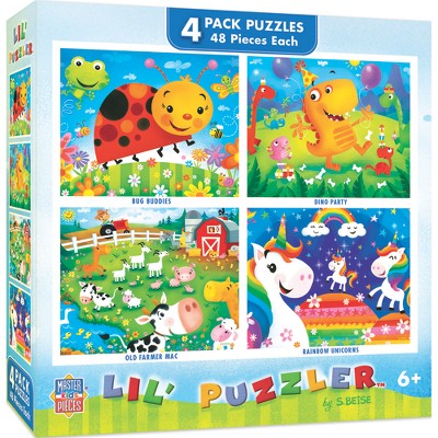 Masterpieces Kids Puzzle Set - Lil Puzzler 4-pack 48 Piece Jigsaw ...