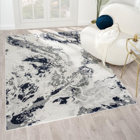Luxe Weavers Abstract Marble Blue 5x7 Area Rug : Target