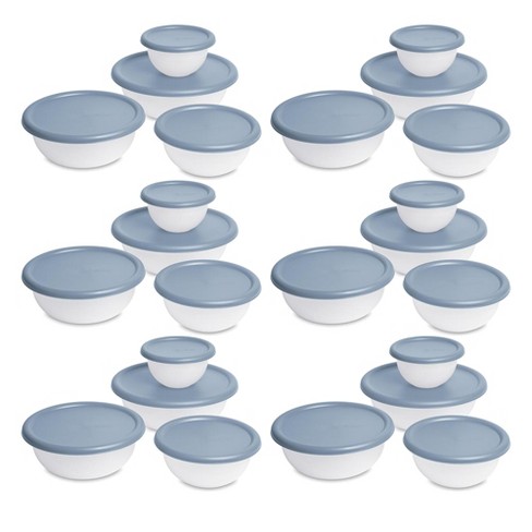 Sterilite Covered Bowl Set, Plastic Nesting Kitchen Mixing Bowls With ...