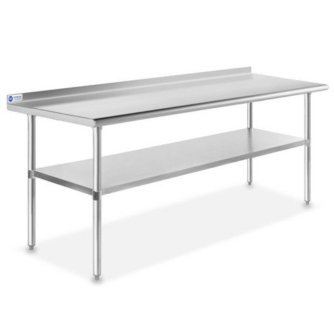 Gridmann Stainless Steel Table With Backsplash And Undershelf - 72 X 24 ...