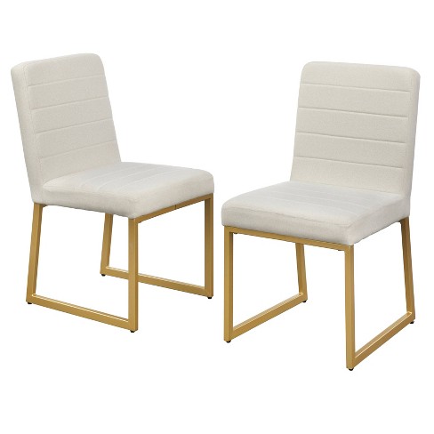Set Of 2 Chantel Upholstered Dining Chairs Cream - Lifestorey ...