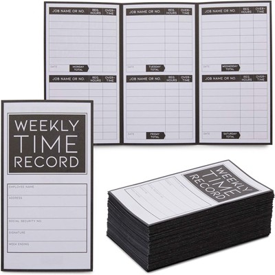 Stockroom Plus 200 Pack Weekly Trifold Employee Time Cards For ...