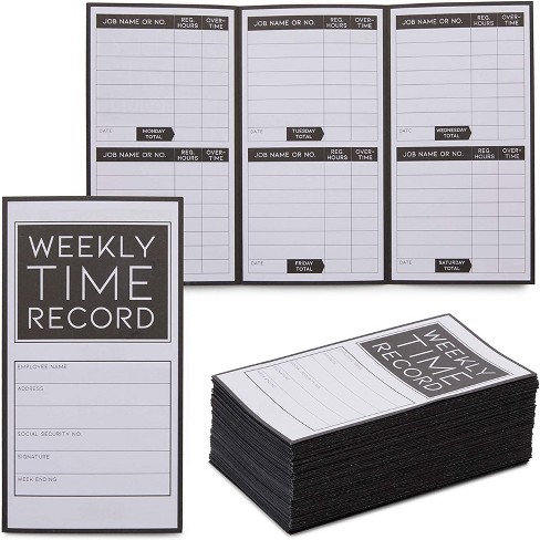 Stockroom Plus 200 Pack Weekly Trifold Employee Time Cards For ...