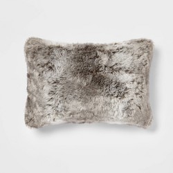 Neutral Faux Fur Throw Pillow - Threshold™ : Target