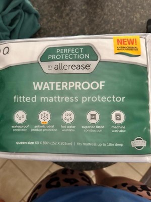 Allerease Queen Perfect Protection Soft Waterproof Machine Washable Fitted Mattress Protector ...
