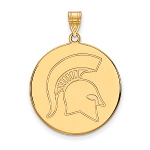Black Bow Jewelry 14k Yellow Gold Michigan State Spartans Ncaa Extra ...