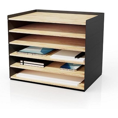 DesktopOrganizer 1drawer Prosumer s Choice Desk Paper Organizer Tray Wood Ideal Solution and Size for Clean Desktop Setup Suitable Desktop