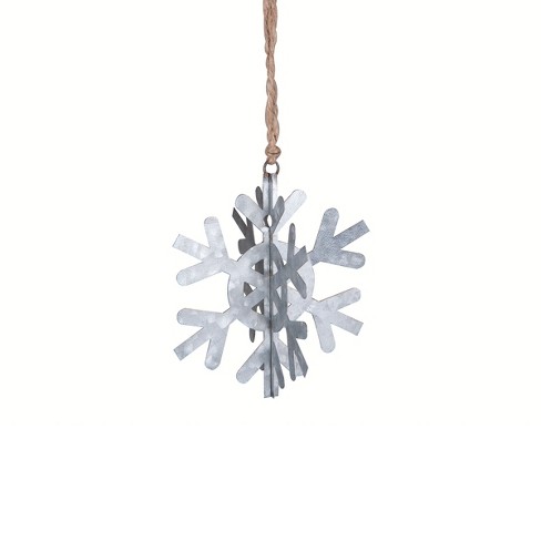 Gallerie Ii Corrugated Tin Snowflake Ornament : Target