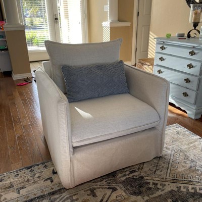 Berea Slouchy Lounge Chair With French Seams Textured Mushroom ...