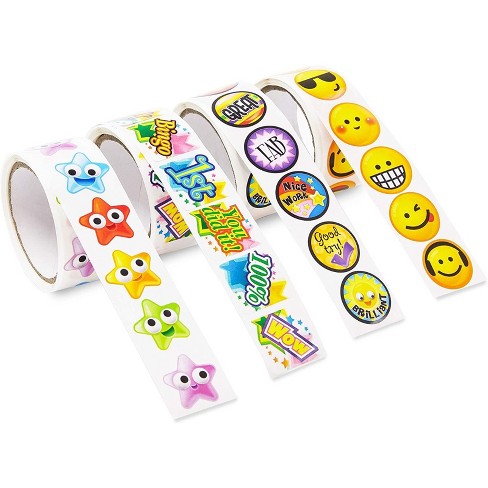 Juvale 600 Count Reward Achievement Sticker Roll For Kids, Teacher ...