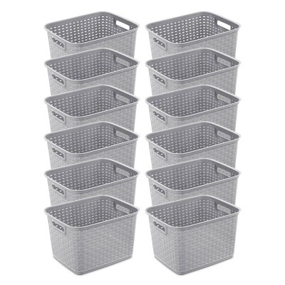 Sterilite Tall Wicker Weave Plastic Laundry Hamper Storage Basket : Target