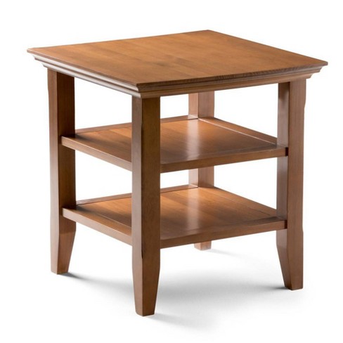 19 Normandy End Table Light Golden Brown Wyndenhall Pine Material 2 shelf Storage Modern Style Target