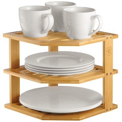 Bambusi Kitchen Organizer, Kitchen Countertop Storage Shelf, 3 Tier ...