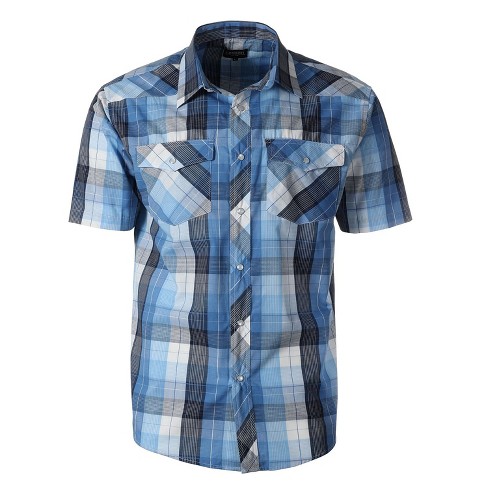 Gioberti Mens Western Cowboy Short Sleeve Shirt With Snap Buttons, Blue ...