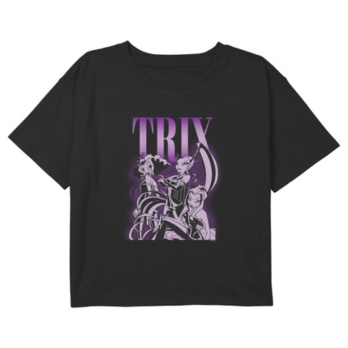 Girl's Winx Club Trix Group Portrait Crop Top T-shirt - Black - Medium ...