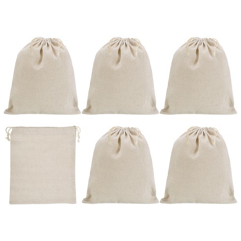 Unique Bargains Coin Change Bag With Drawstring 6 Pcs Beige 10"x8" : Target