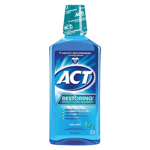 Act Cool Mint Restoring Fluoride Rinse - 33oz : Target