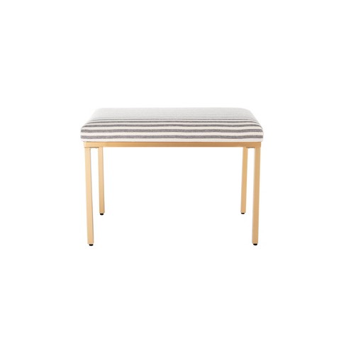 24 Metal Ottoman Striped Gray Wovenbyrd Modern Rectangle Upholstered Bench Industrial Base Easy To Clean Target